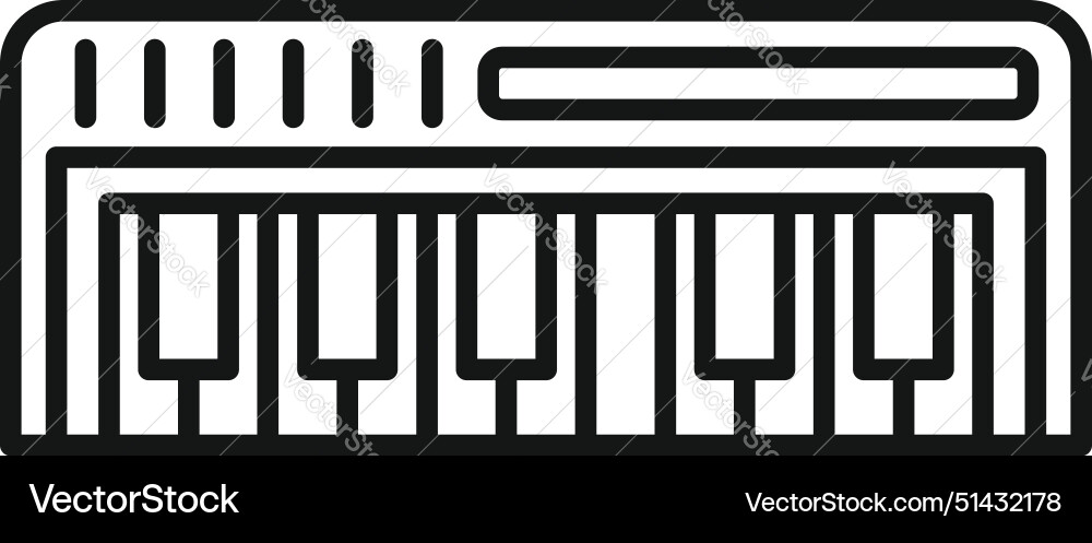 Line art of electronic keyboard Royalty Free Vector Image