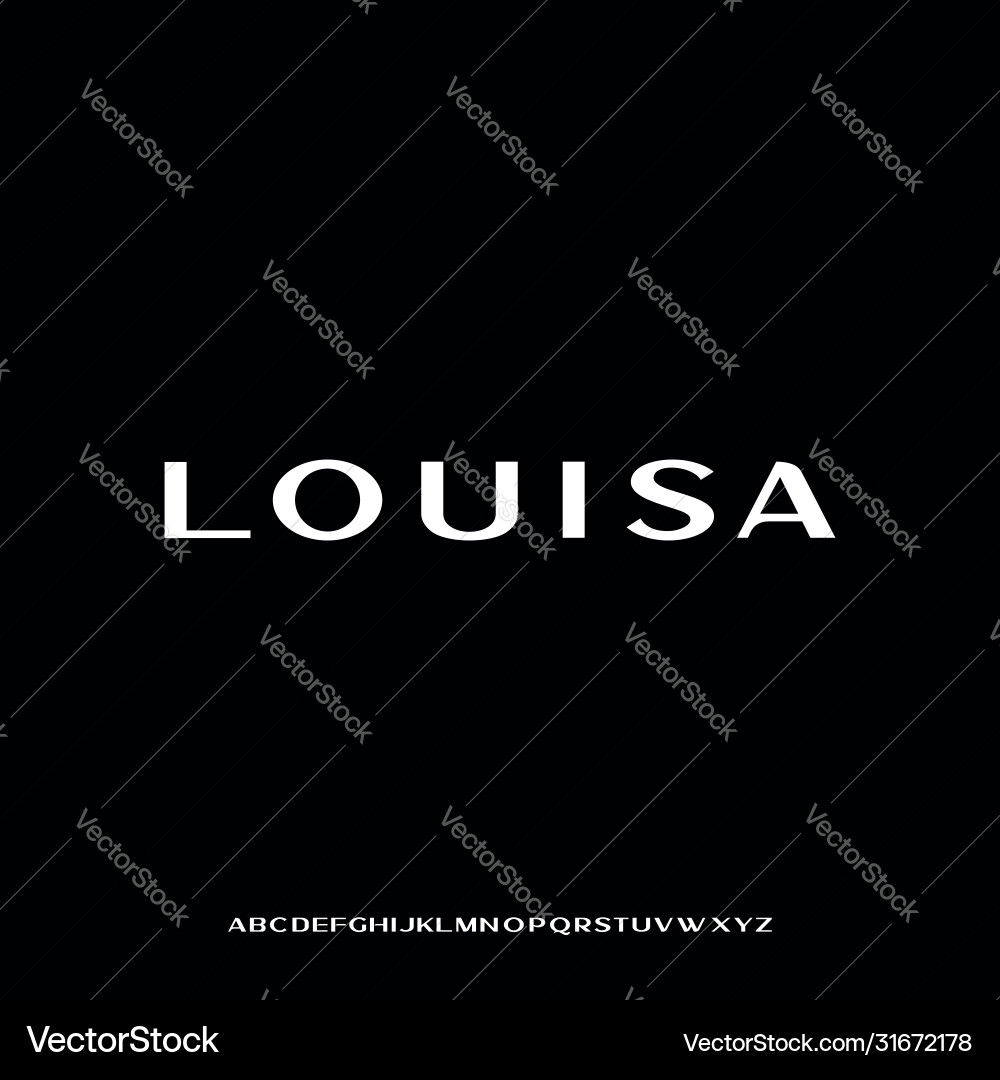 Louisa luxury and elegant font display alphabet Vector Image