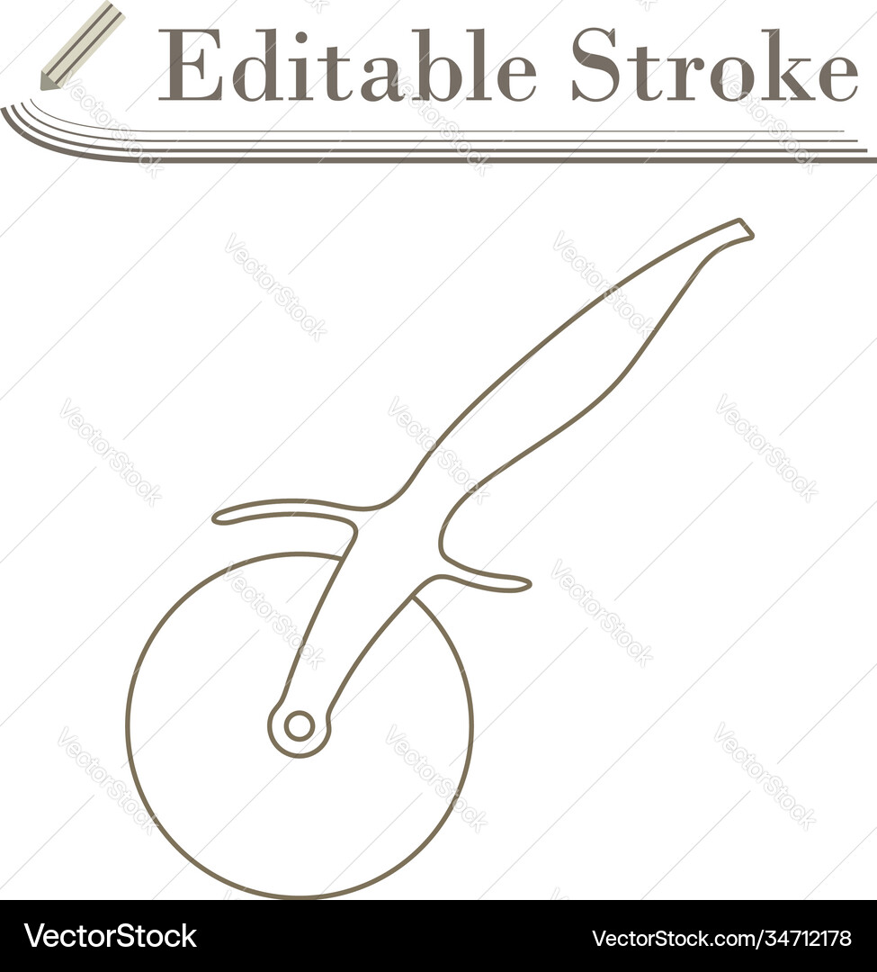 Pizza roll knife icon Royalty Free Vector Image