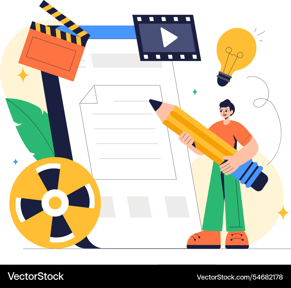 Screenwriter featuring a professional writer Vector Image