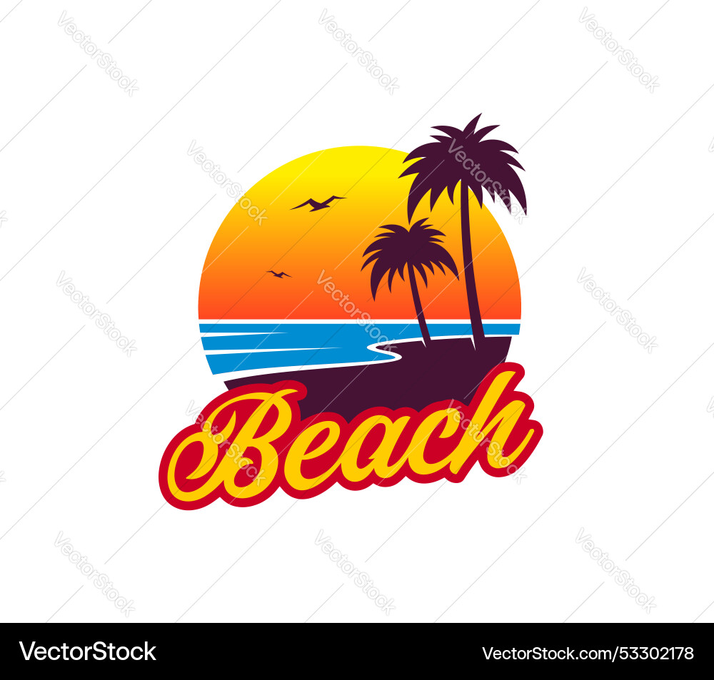 Tropical Sunrise Beach Royalty Free Vector Image