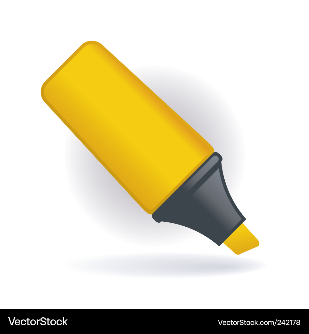 Yellow pen Royalty Free Vector Image - VectorStock