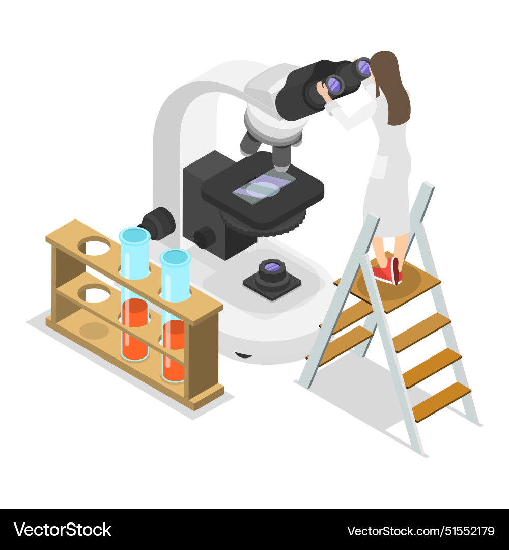 3d isometric flat of medical tests Royalty Free Vector Image