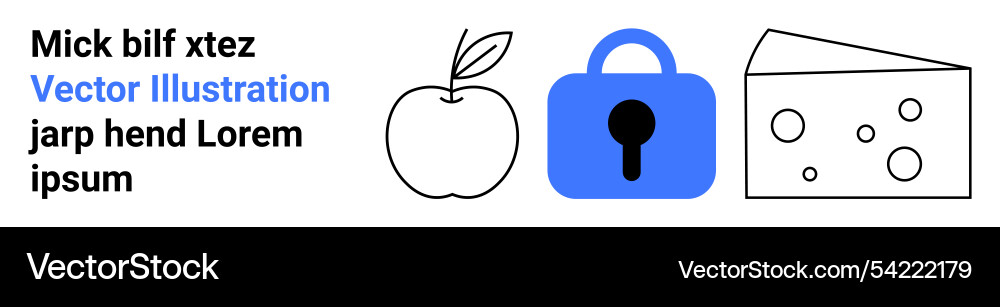 Apple lock and cheese icons for security Vector Image