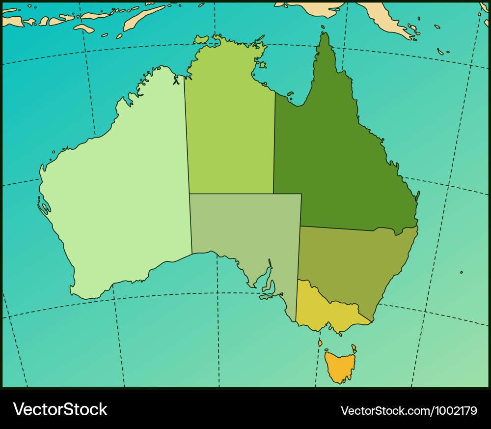 Australia map Royalty Free Vector Image - VectorStock
