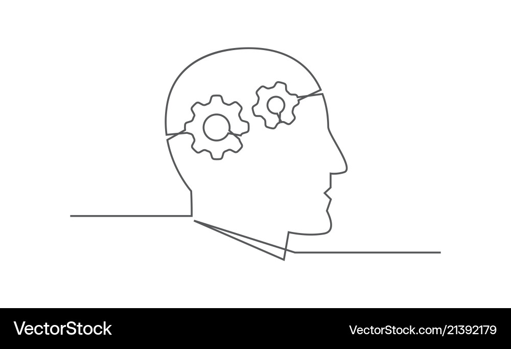 Brain Concept Line Drawing Royalty Free Vector Image