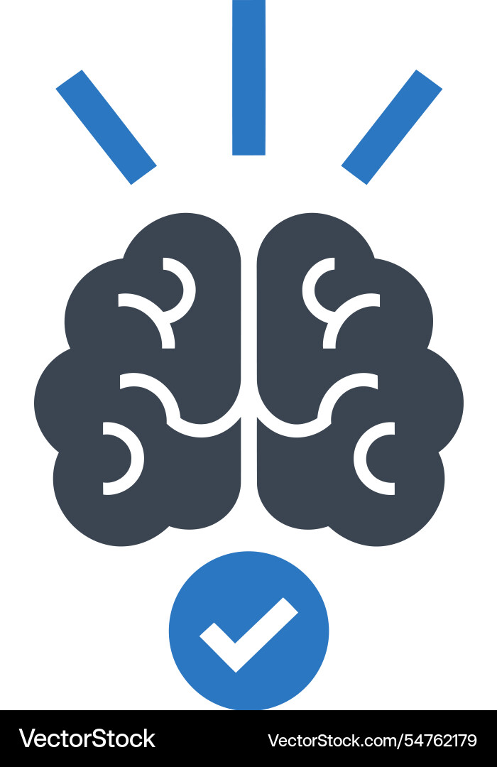 Certified smart thinking icon Royalty Free Vector Image