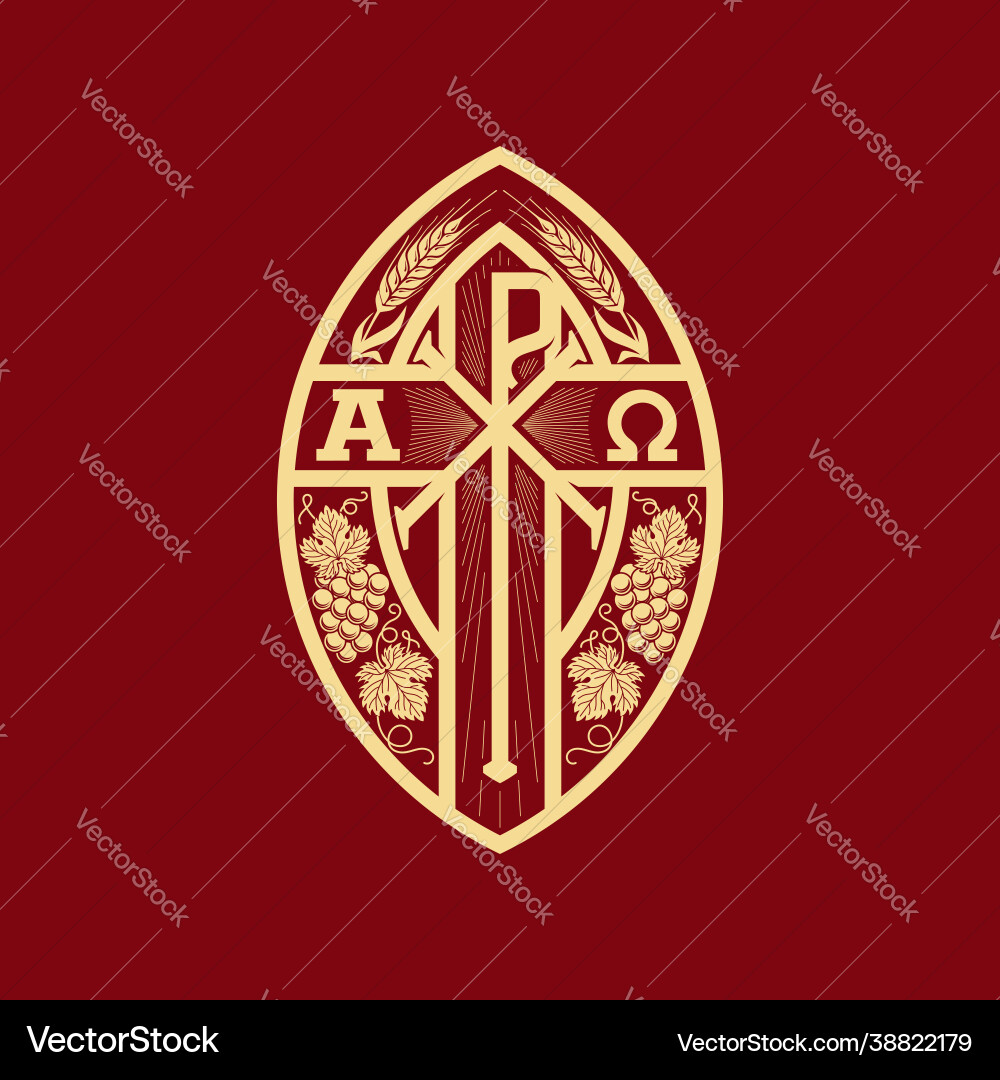 Christian monogram jesus christ Royalty Free Vector Image