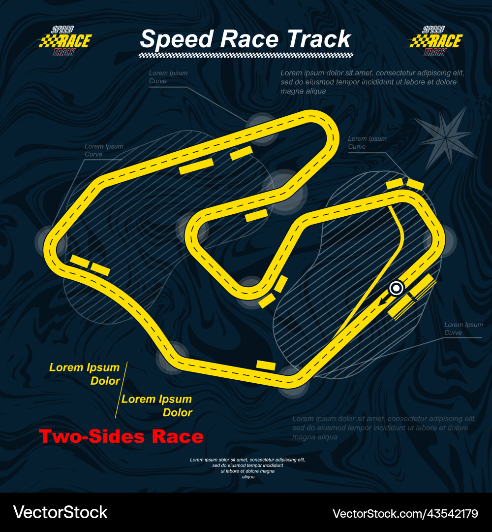 Dark blue and yellow colour race way Royalty Free Vector