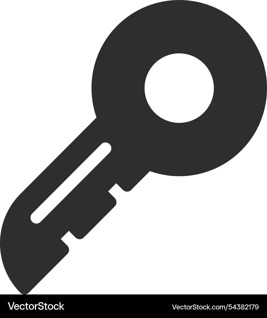 Key black icon unlock symbol security sign Vector Image