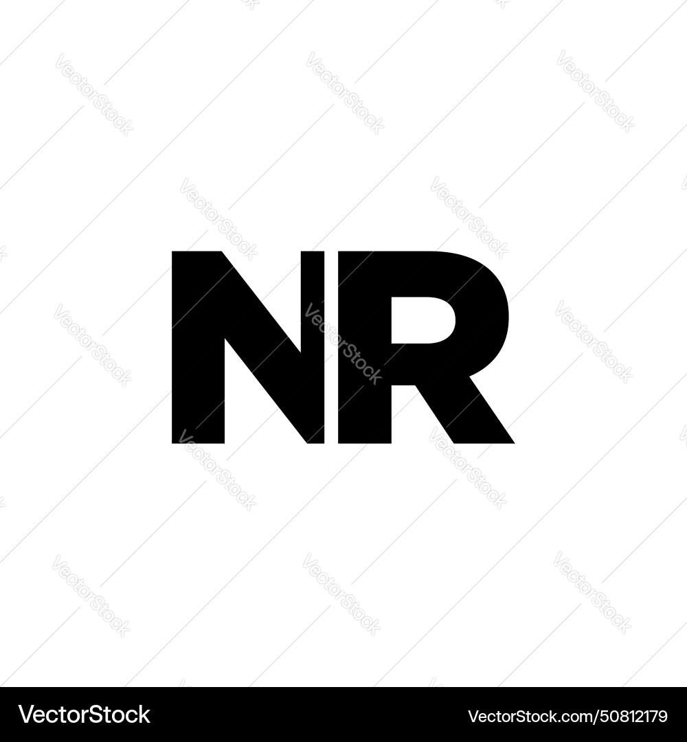Letter n and r nr logo design template minimal Vector Image