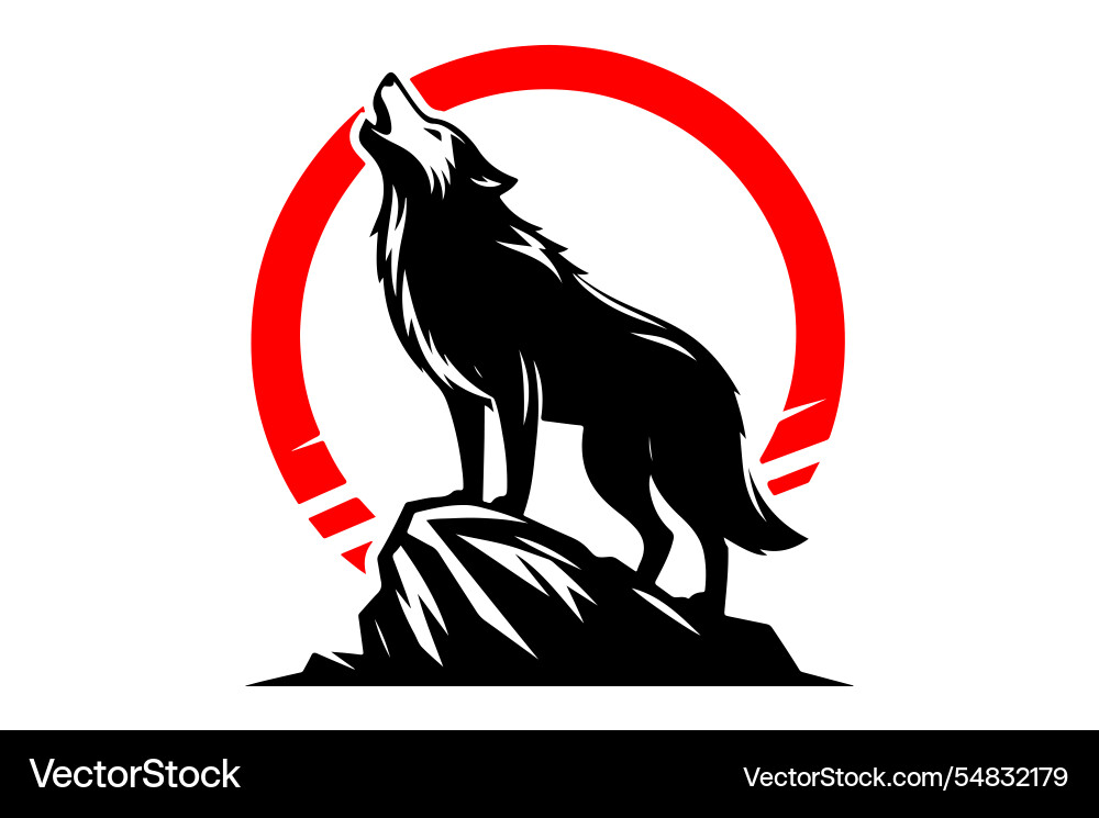 Lone wolf silhouette Royalty Free Vector Image