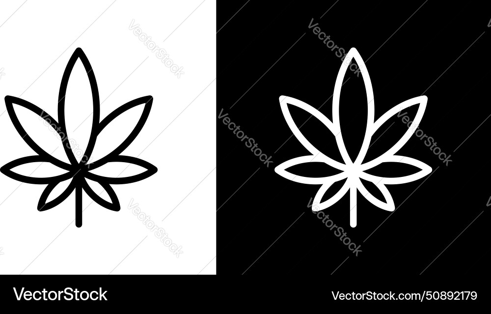 Marijuana icon set leaf cannabis and hemp symbol Vector Image