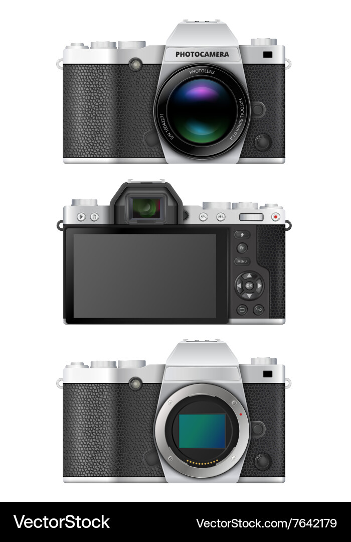Mirrorless compact camera Royalty Free Vector Image