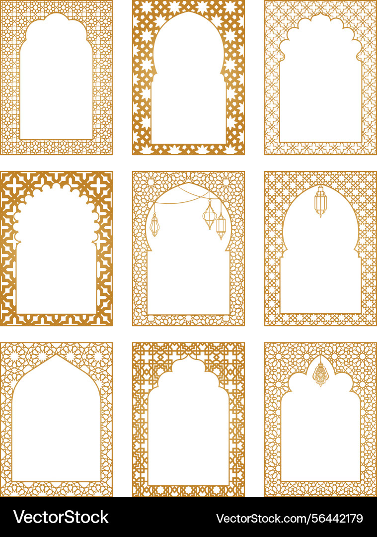 Moroccan arabic frames Royalty Free Vector Image