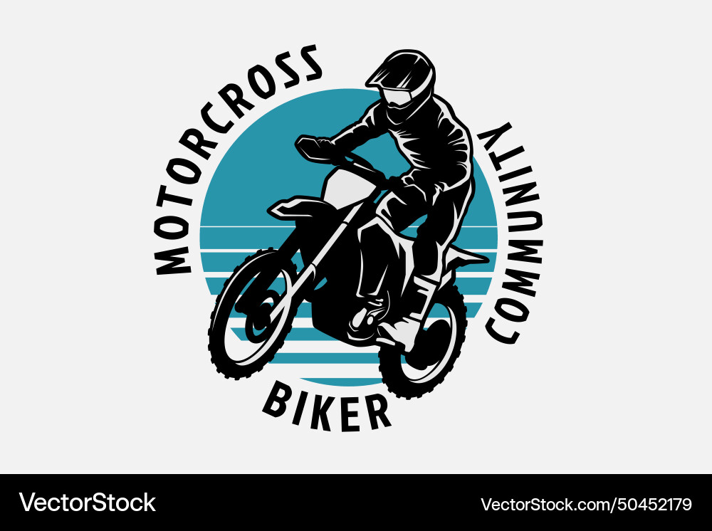 Motorcross biker community retro vintage design Vector Image