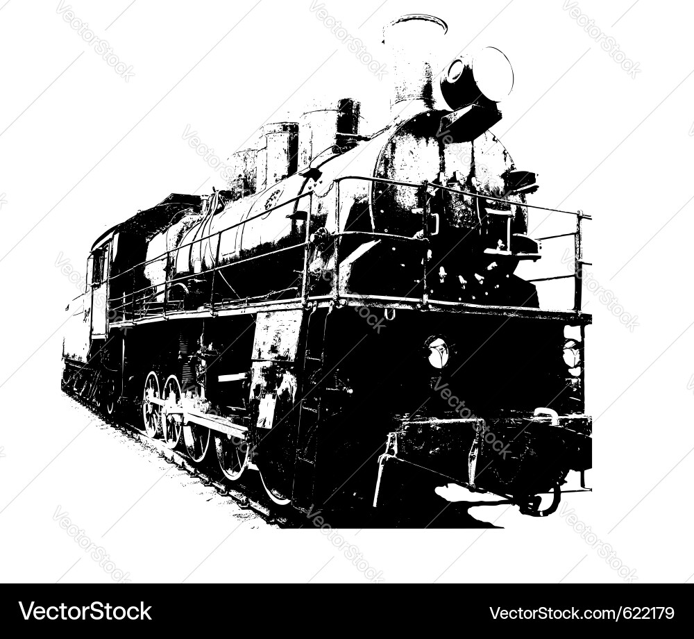 Old fashioned train Royalty Free Vector Image - VectorStock