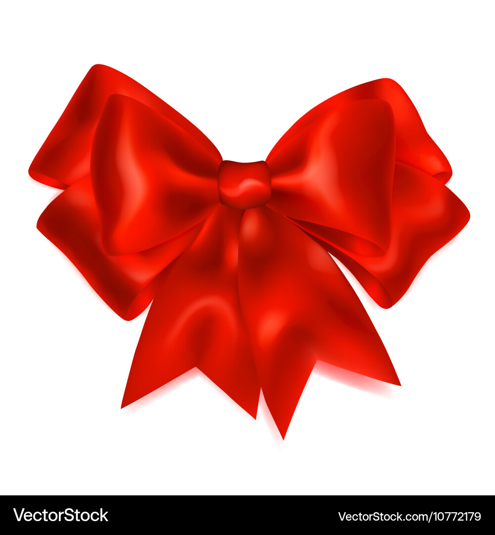 Red bow Royalty Free Vector Image - VectorStock