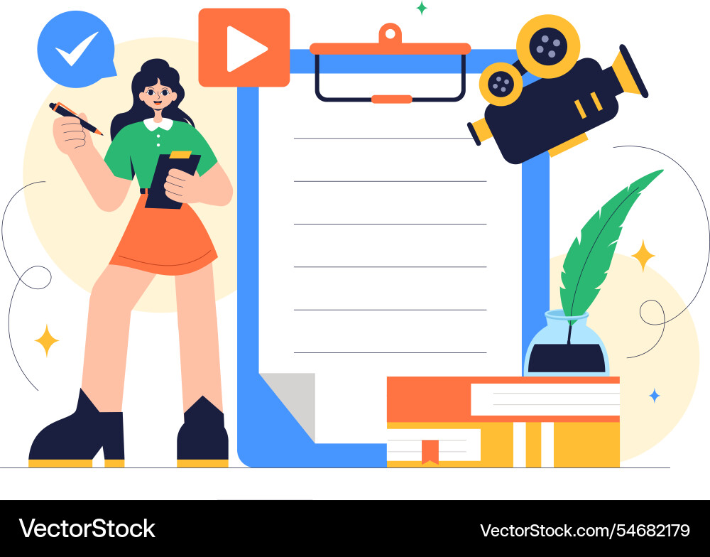 Screenwriter featuring a professional writer Vector Image