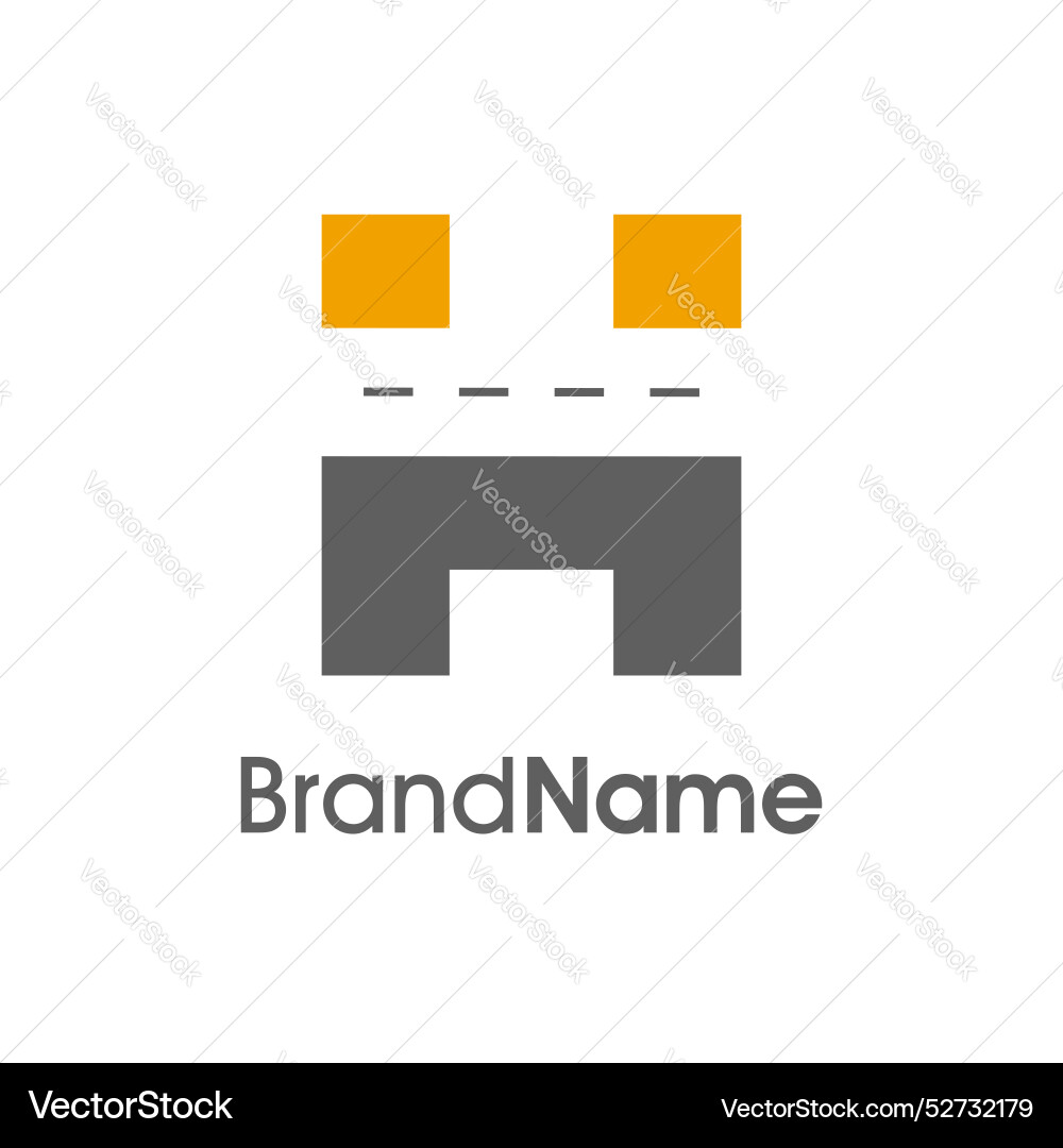 Simple initial h way logo Royalty Free Vector Image
