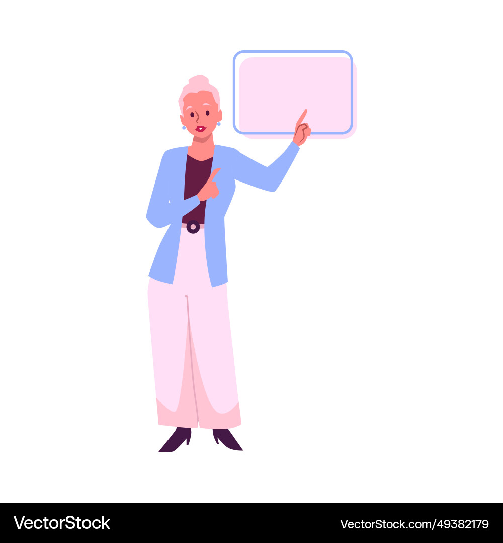 Woman hand pointing finger at right up corner Vector Image