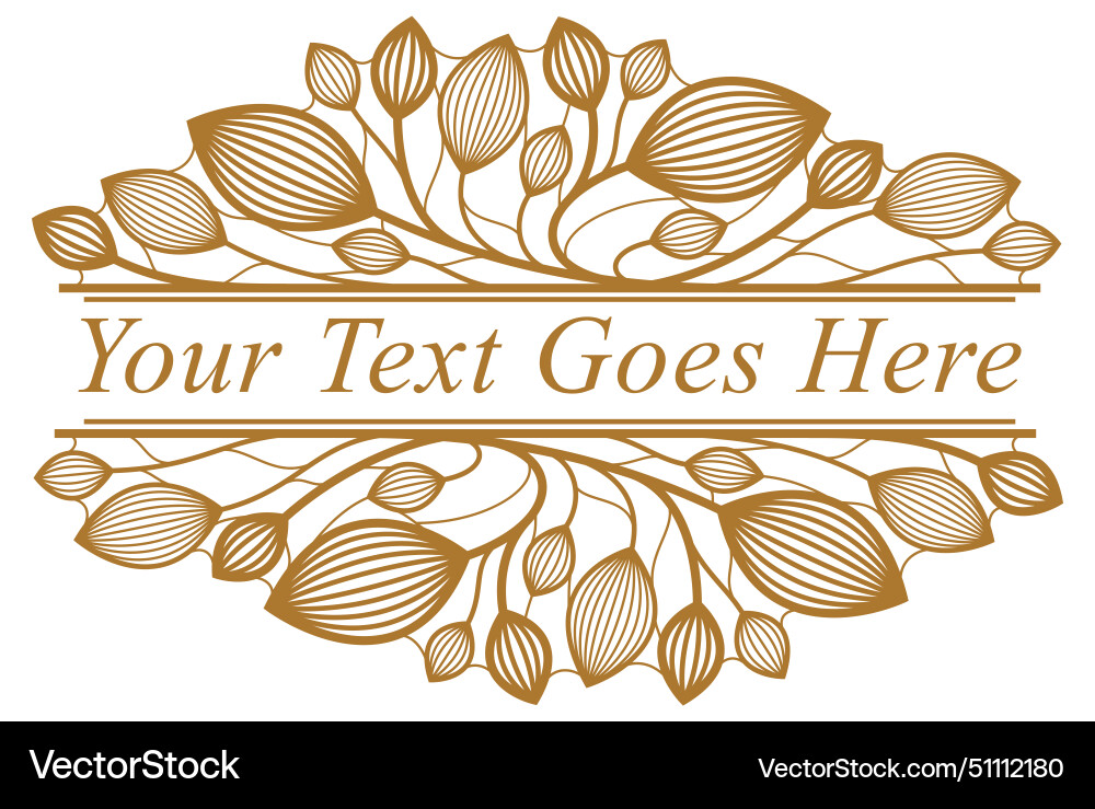 Beautiful linear floral design isolated on white Vector Image