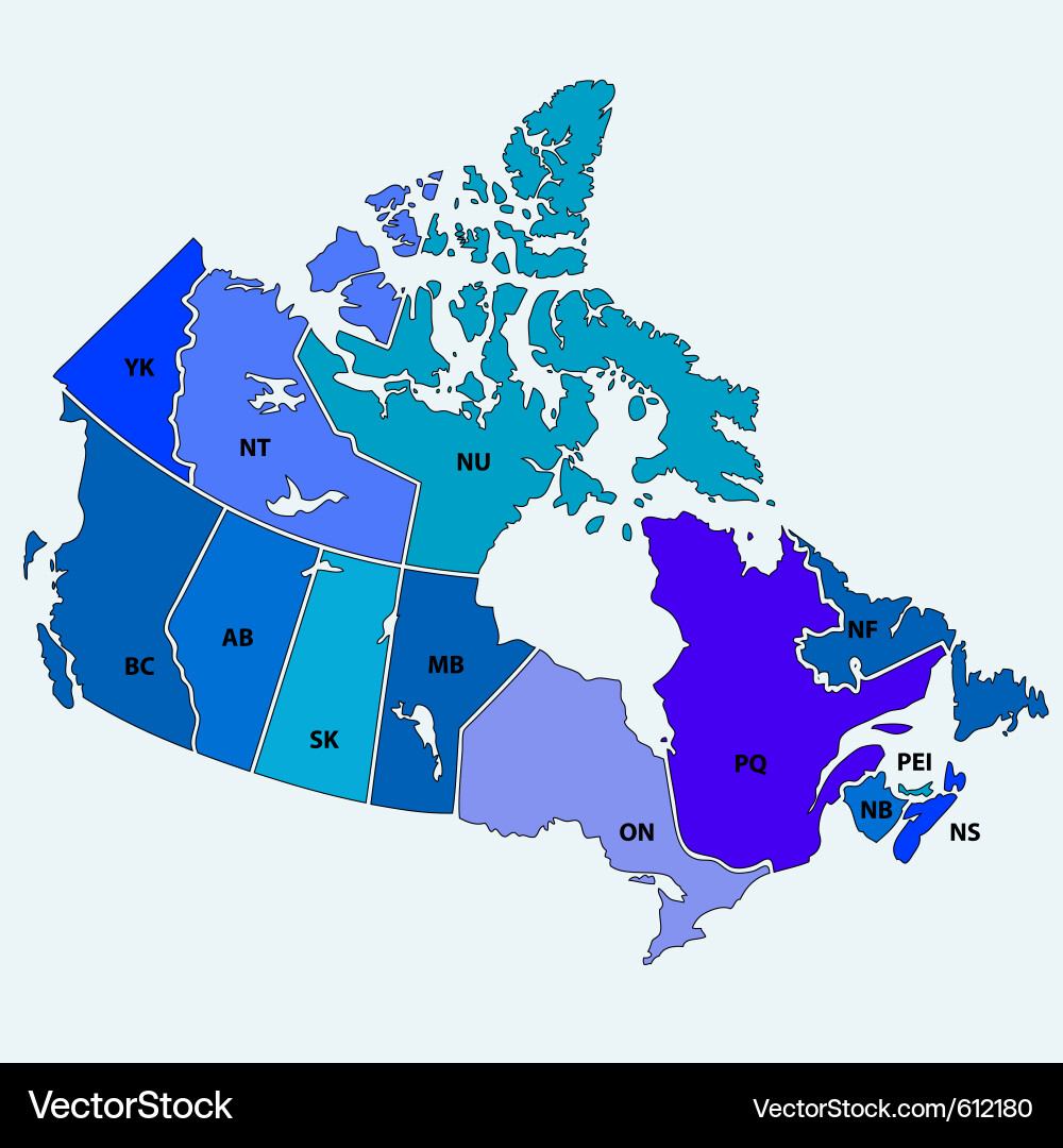 Canada Map Royalty Free Vector Image - VectorStock