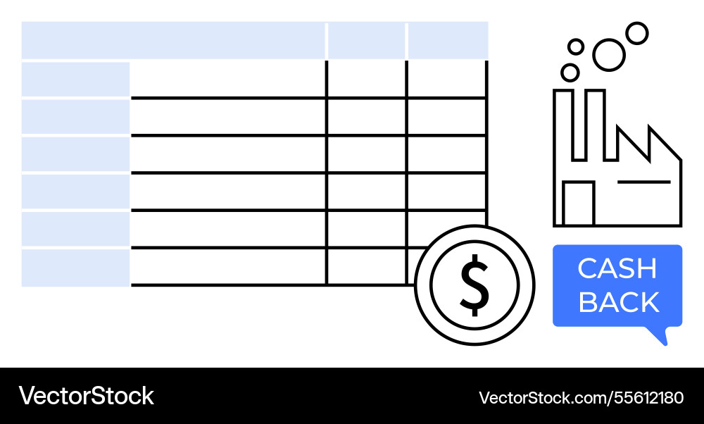 Cashback incentive for industrial finances chart Vector Image