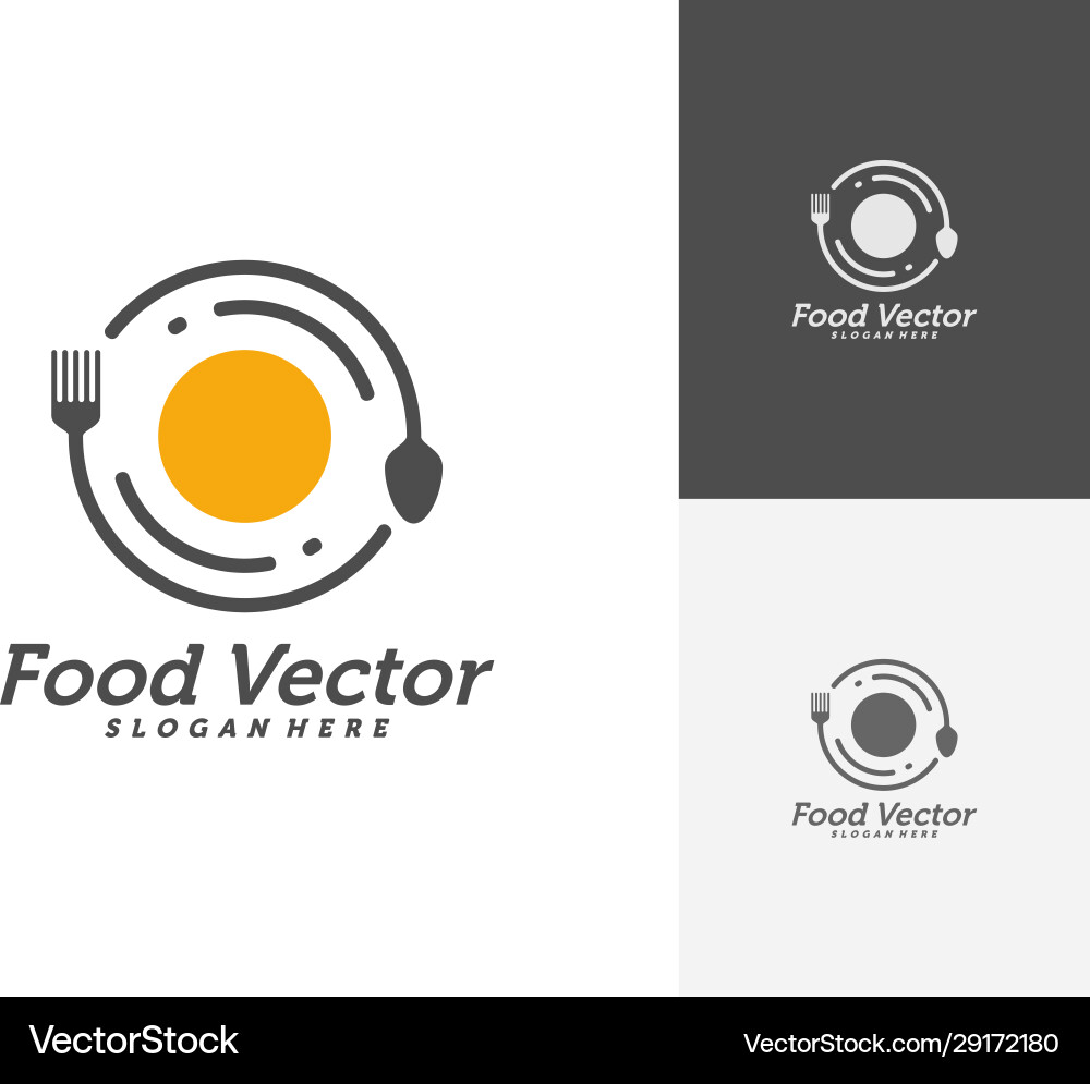 Creative food logo design restaurant court Vector Image