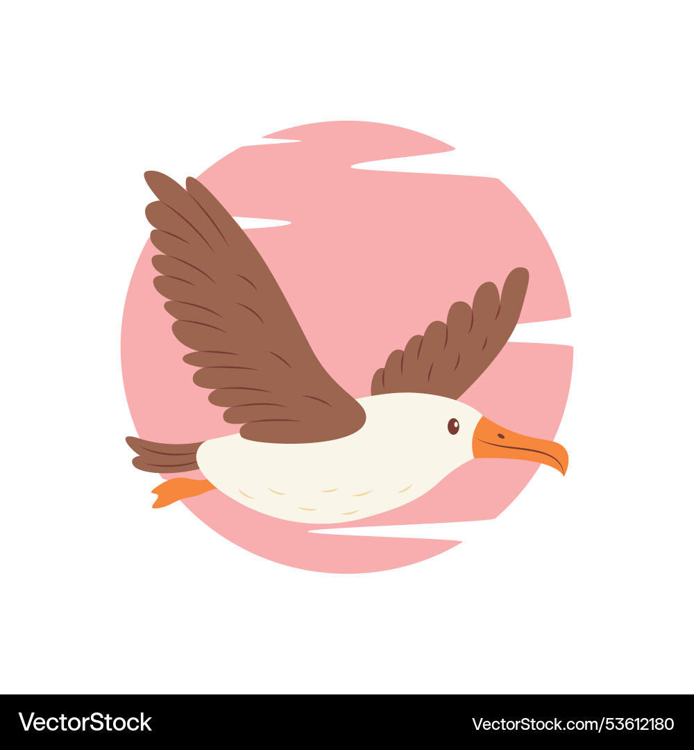 Cute albatross bird animal flying free flapping Vector Image