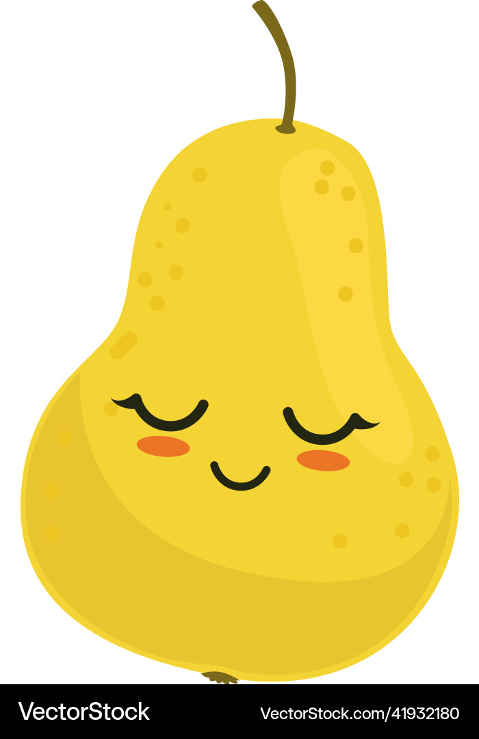 Cute Yellow Pear Cartoon Fruit Royalty Free Vector Image