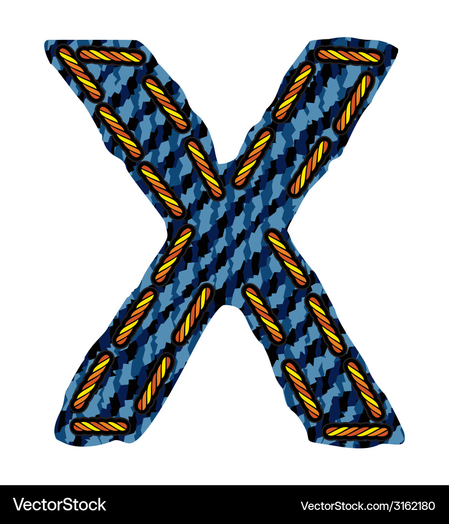 Farmerke tekstura slovo x resize Royalty Free Vector Image