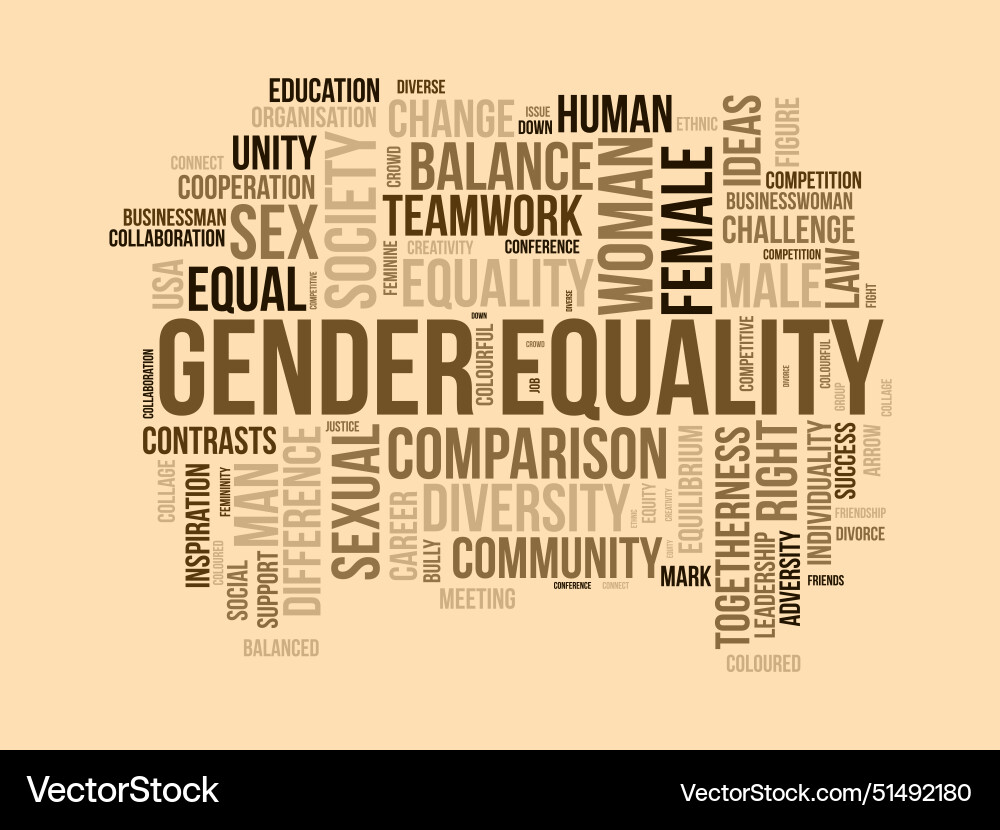 Gender equality word cloud template Royalty Free Vector