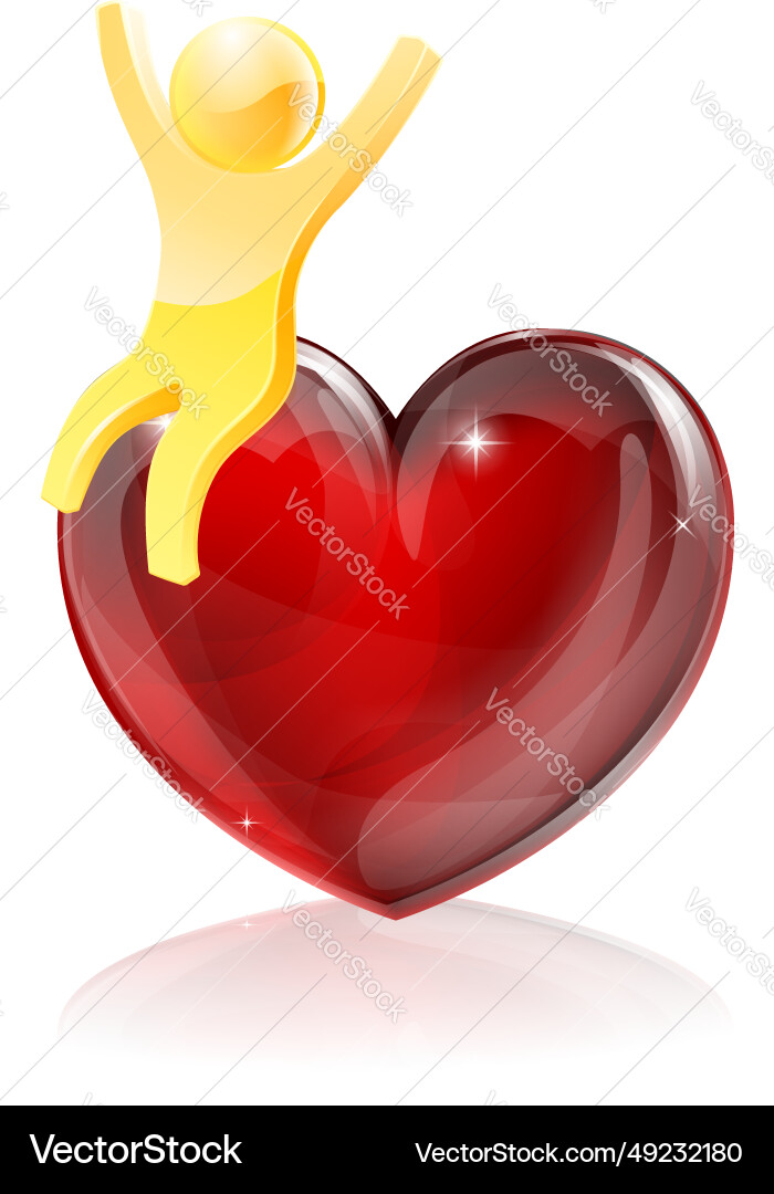 Heart man concept Royalty Free Vector Image - VectorStock