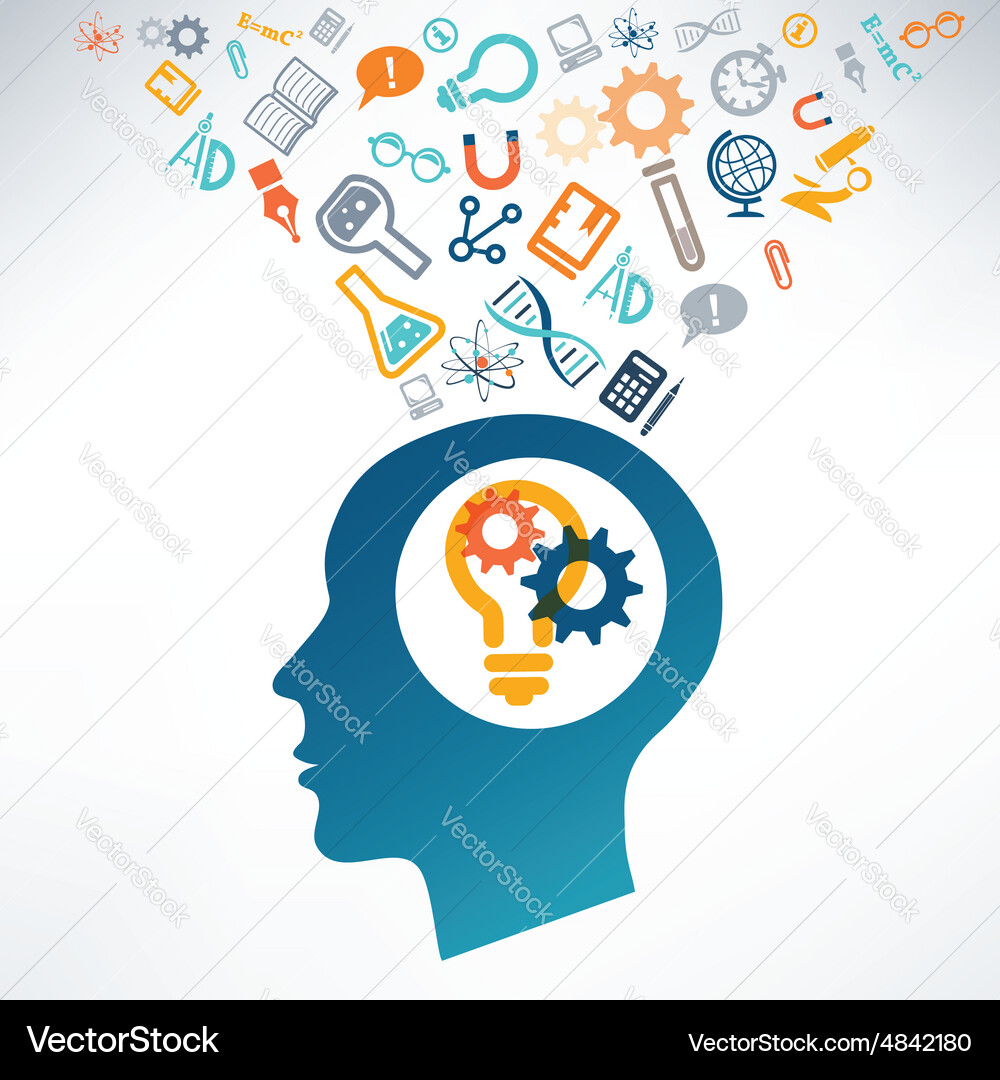 Human head and science icons the concept Vector Image