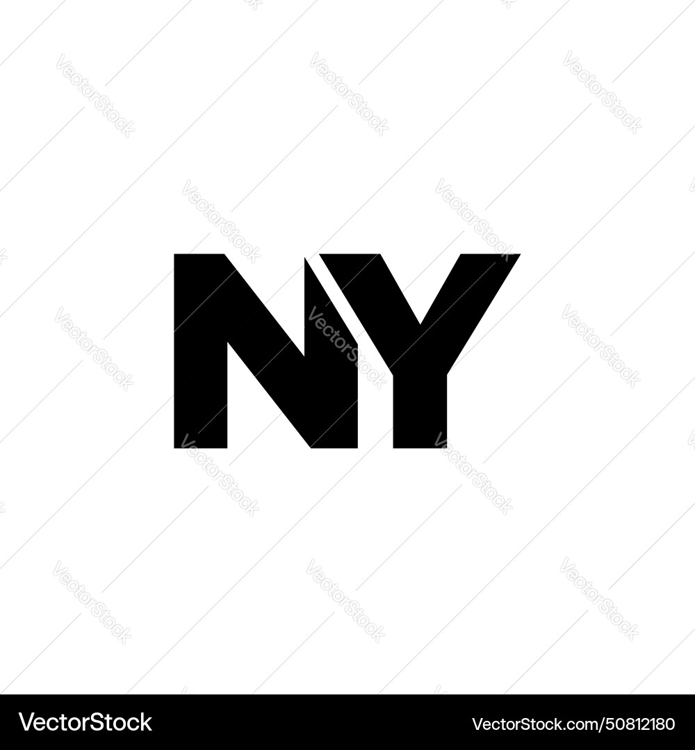 Letter n and y ny logo design template minimal Vector Image