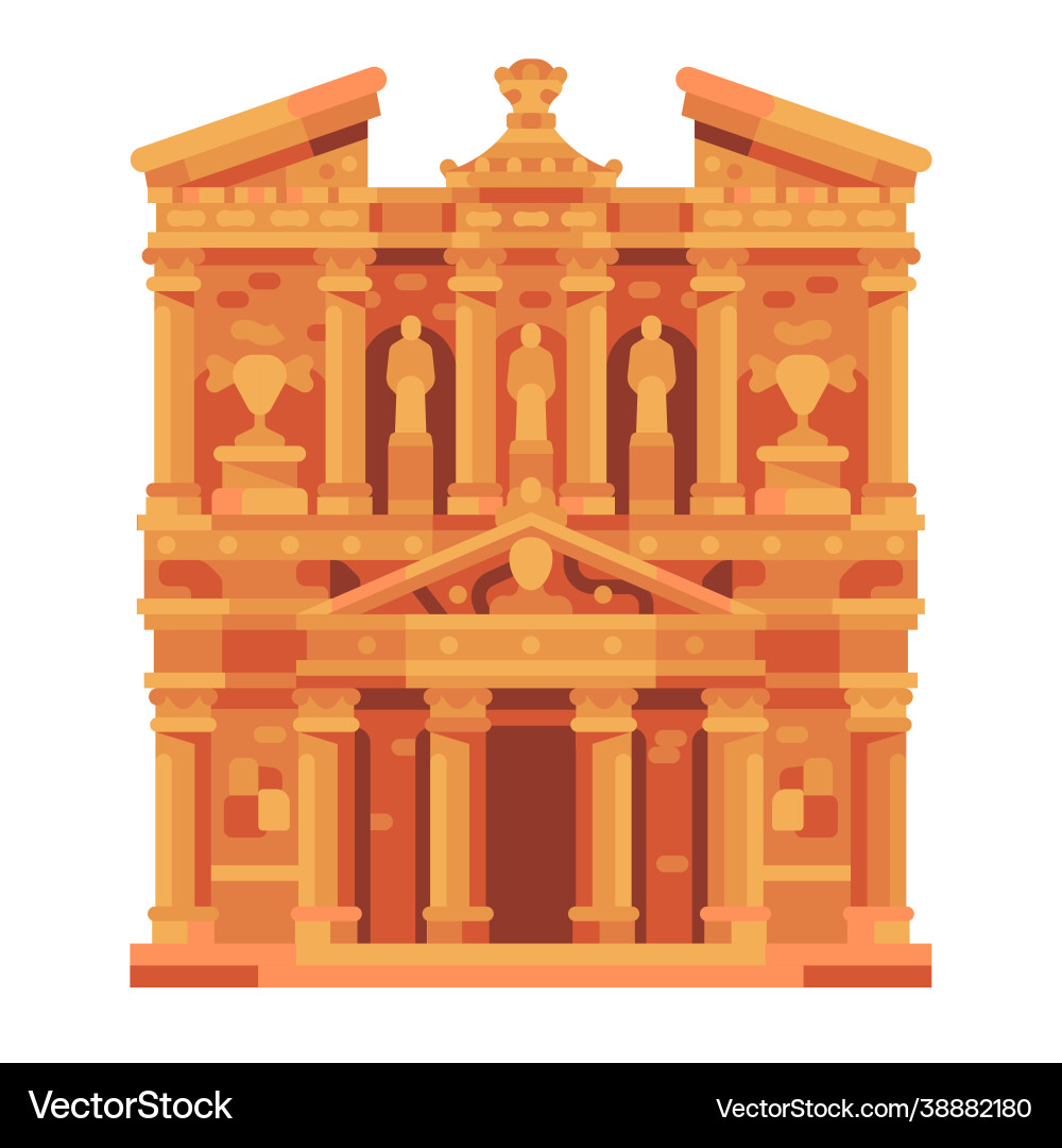 Petra Tempel jordan Wahrzeichen Symbol Lizenzfreier Vektor