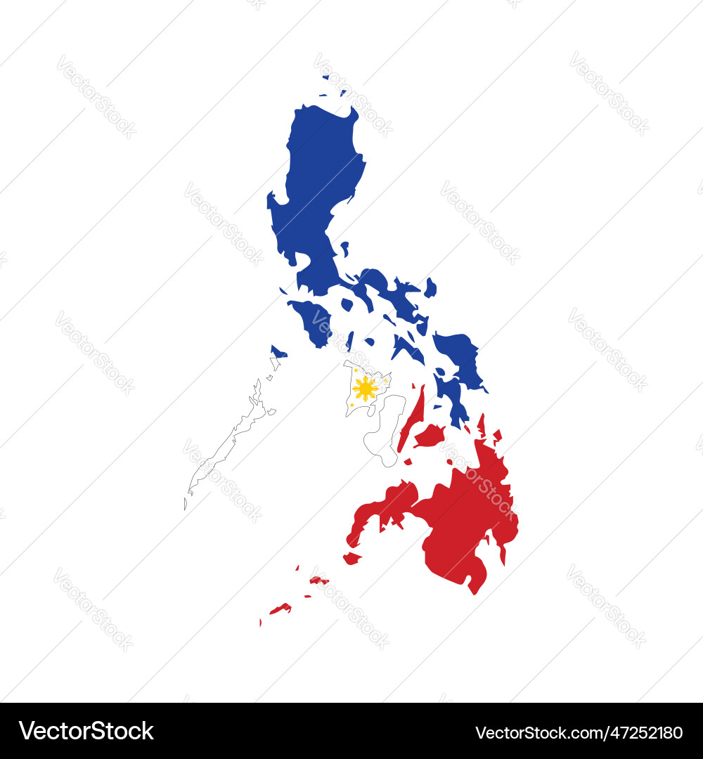 Map Of The Philippines And Flag Vector Download Free