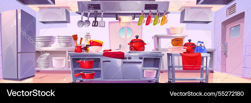 Restaurant kitchen cartoon Royalty Free Vector Image