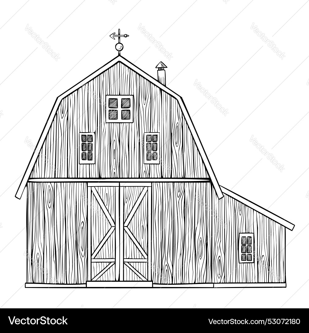 Rustic Farmhouse Barn Royalty Free Vector Image