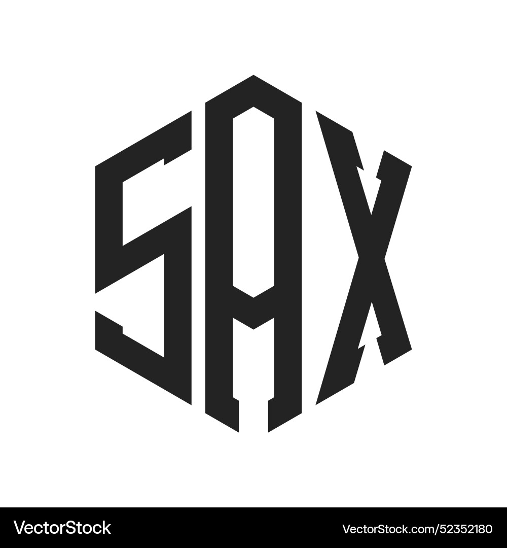 Sax logo design initial letter monogram Royalty Free Vector