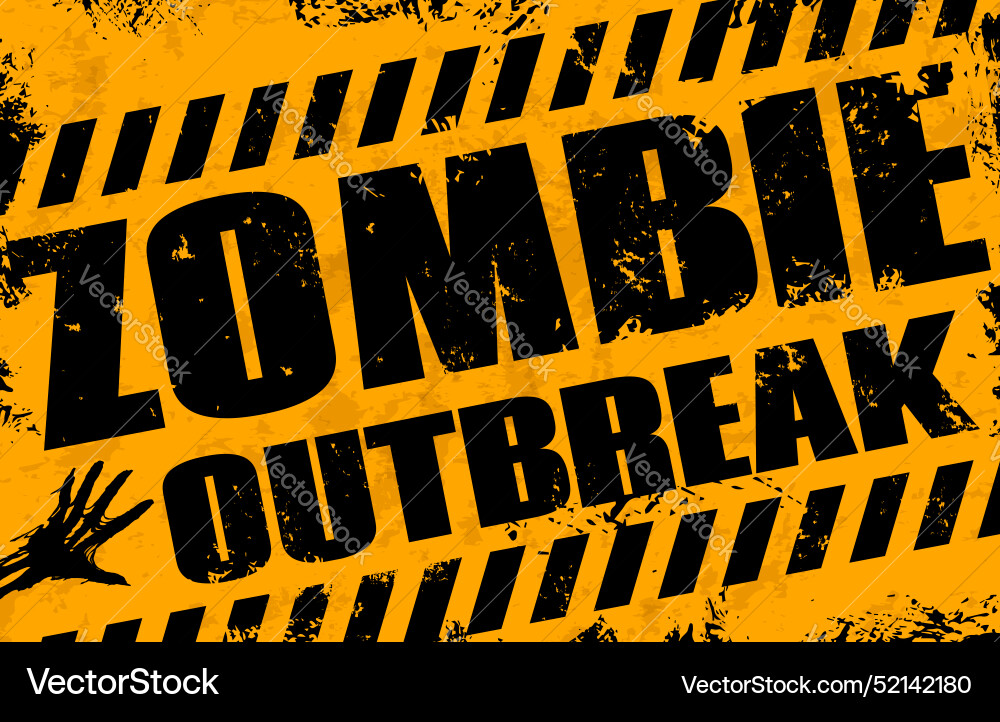 Zombie outbreak warning caution sign for halloween