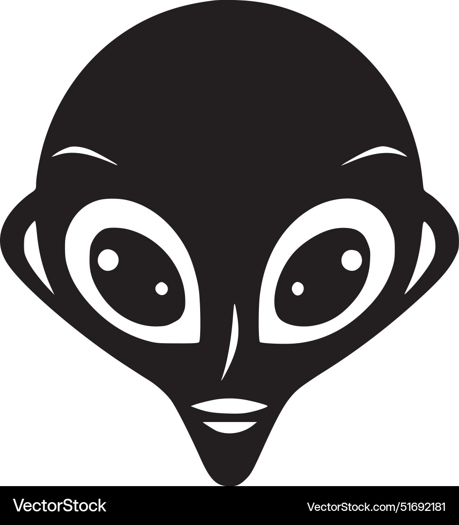 Alien - minimalist and simple silhouette Vector Image