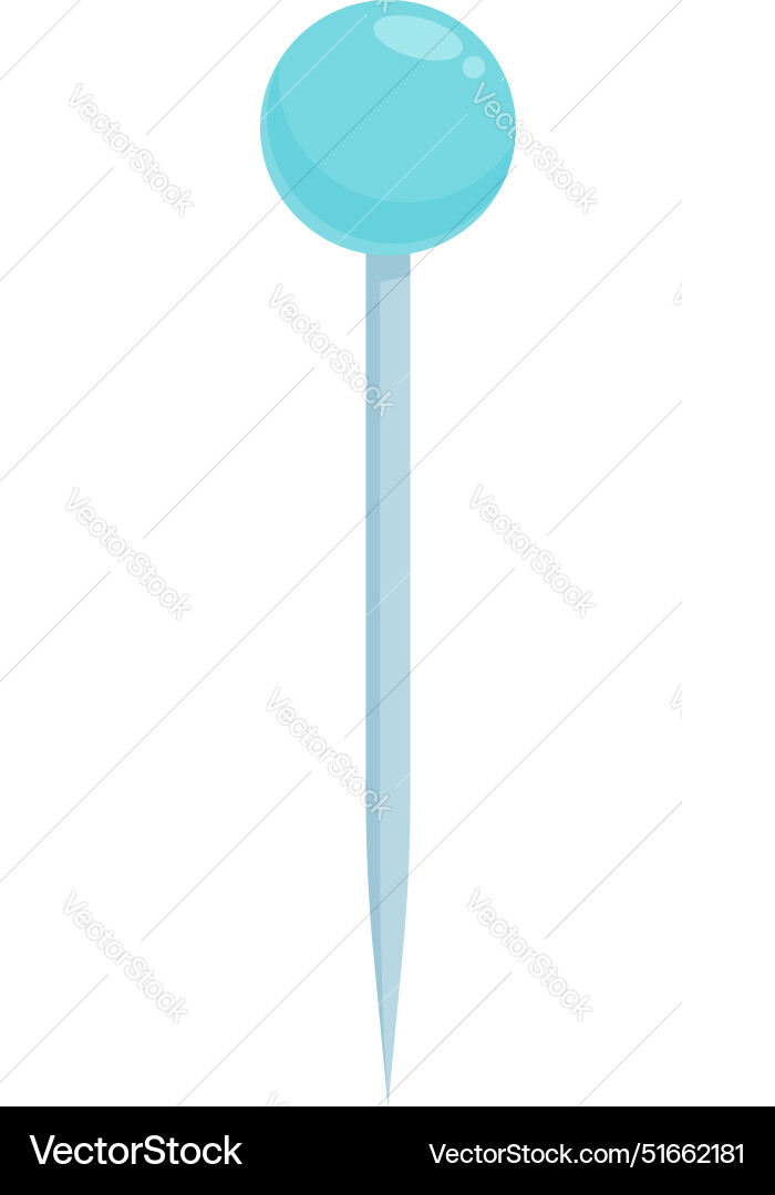 Blue push pin pointing at something important Vector Image