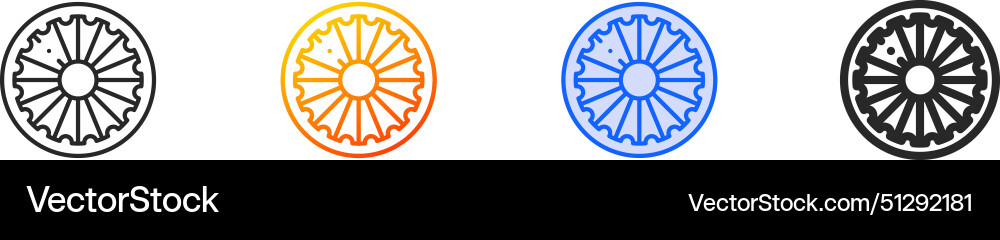 Chakra iconthin linear gradient blue stroke Vector Image