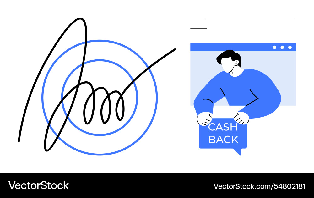 Digital signature with cashback Royalty Free Vector Image