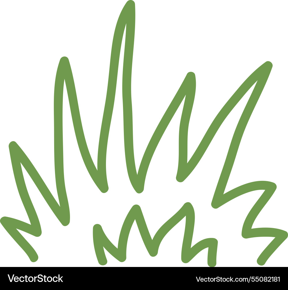 Doodle grass line drawing Royalty Free Vector Image