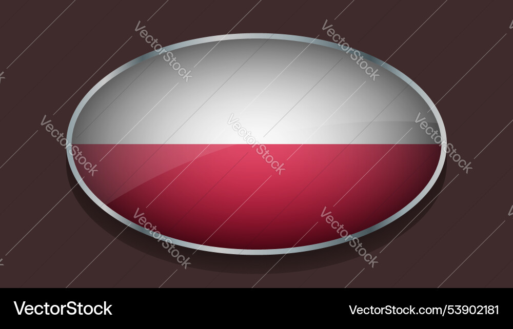 Eclipse shape of poland flag with original color Vector Image