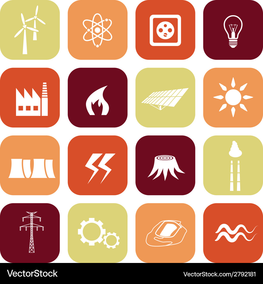 Energy icons Royalty Free Vector Image - VectorStock