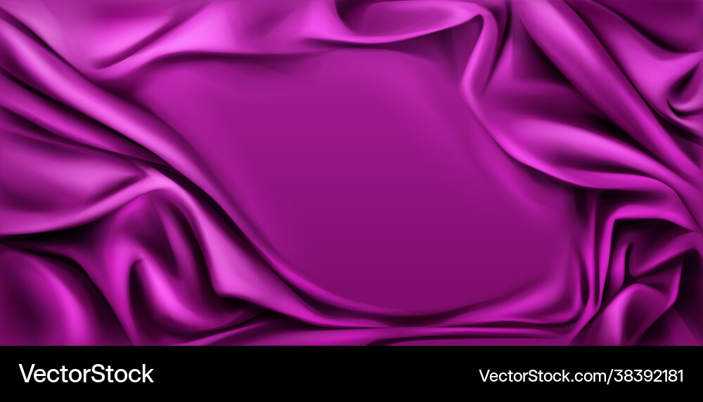 Fuchsia silk draped fabric background banner Vector Image